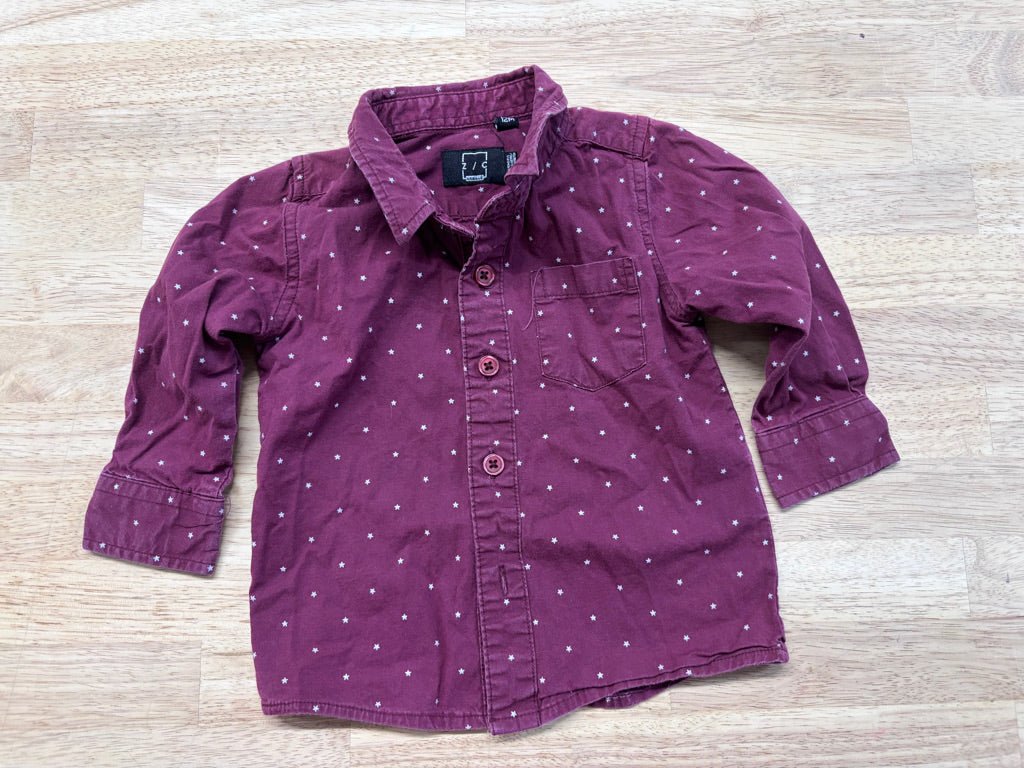 Zara / ZC Star Print Button-Up Shirt – 12M – Nest and Sprout