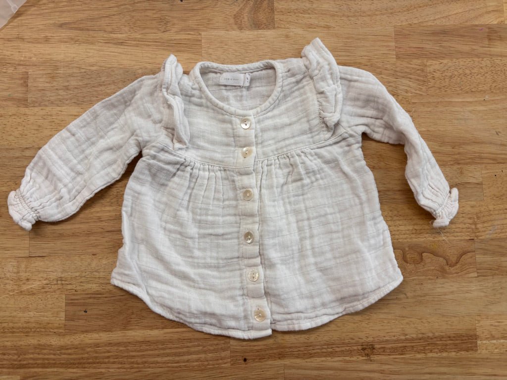 Jamie Kay 3–6M Muslin Ruffle Top – Nest and Sprout
