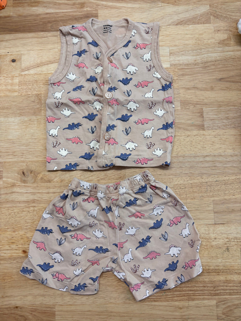 Cucumber Two-Piece Set – Size 6–12M (Dinosaur) – Nest and Sprout