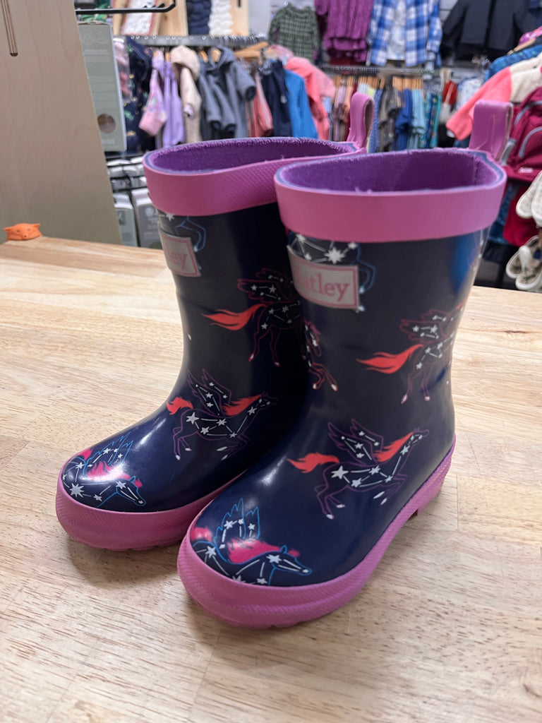 Hatley Rain Boots – Size 6 (Navy/Purple) – Nest and Sprout