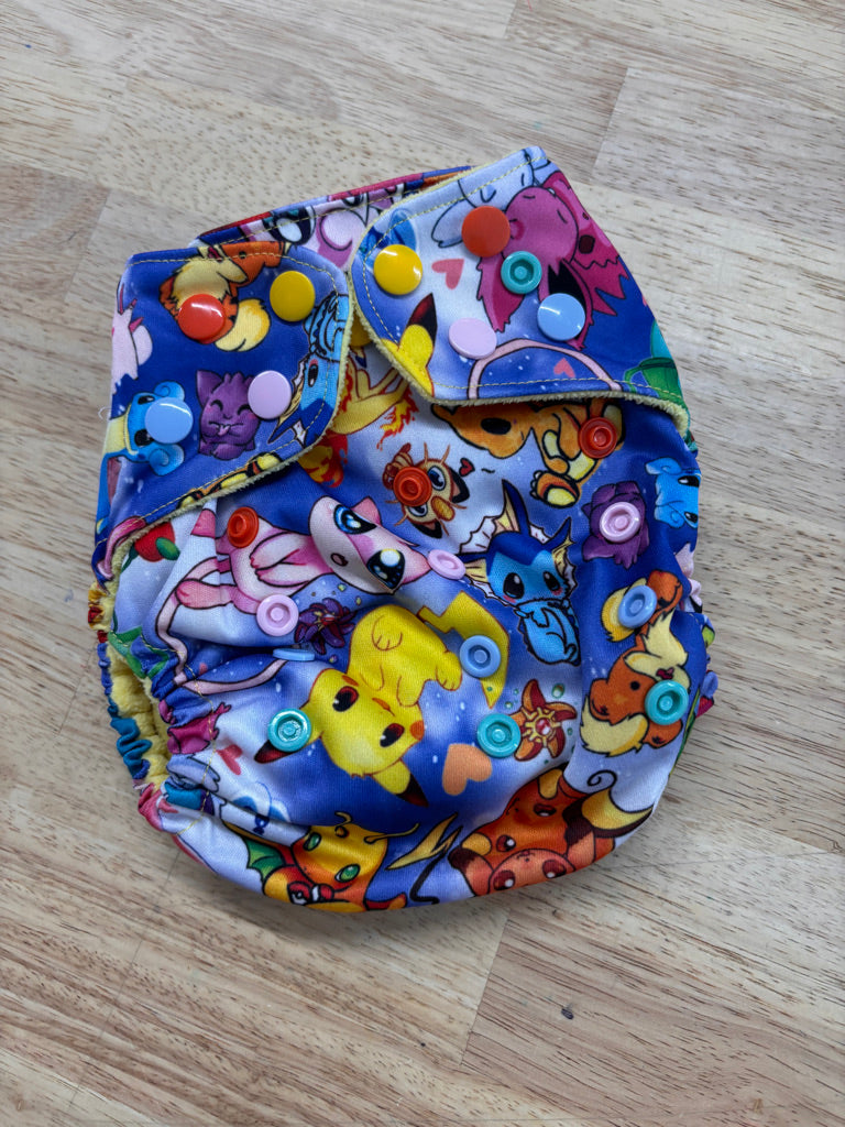 TC Tooshies Pocket Cloth Diaper – Pokémon Print – Nest and Sprout